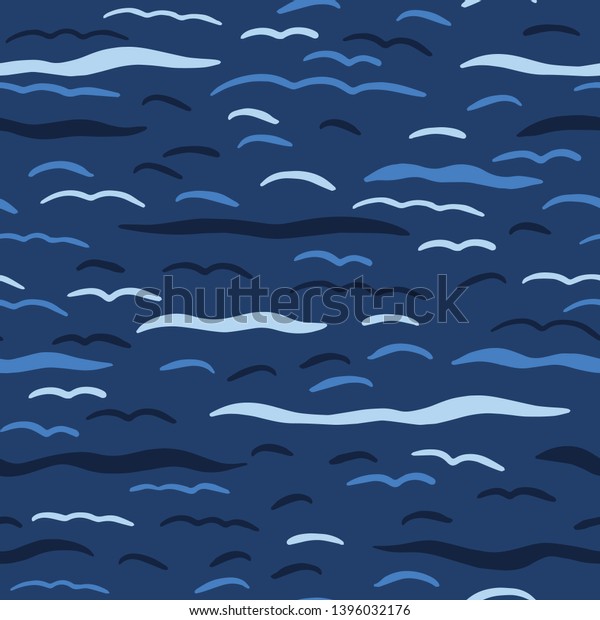 Navy Blue Ocean Waves Seamless Vector Stock Vector (Royalty Free ...