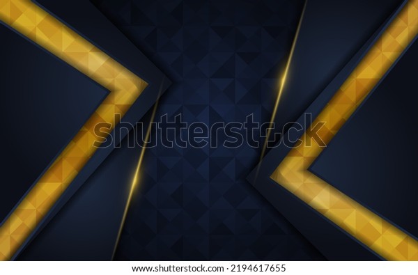 Navy Gold Abstract Background Luxury Shapes Stock Vector (Royalty Free ...