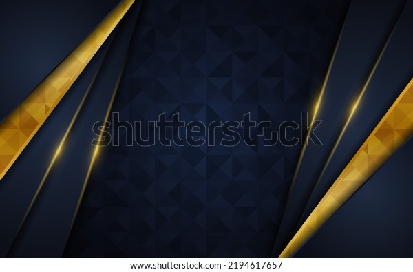 Navy Gold Abstract Background Luxury Shapes Stock Vector (Royalty Free ...
