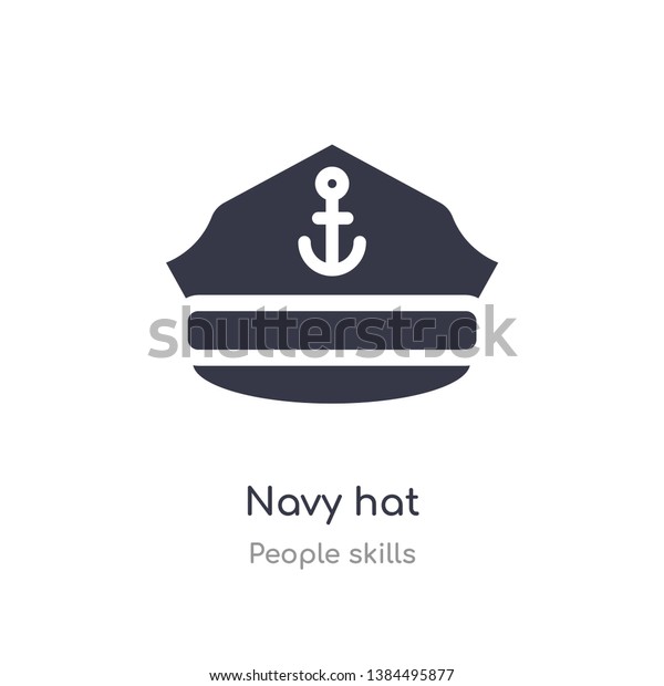 Navy Hat Outline Icon Isolated Line Stock Vector (Royalty Free ...