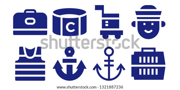 Navy Icon Set 8 Filled Navy Stock Vector (Royalty Free) 1321887236 ...