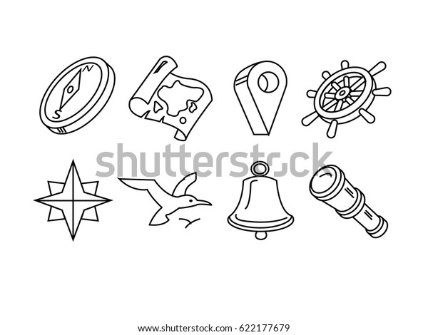 Navy Outline Icon Stock Vector (Royalty Free) 622177679 | Shutterstock