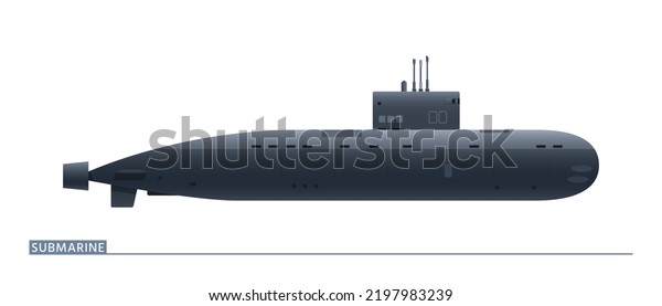 Navy Submarine Side View Retractable Special Stock Vector (Royalty Free ...