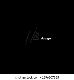 Nb Black Background Handwritten Logo Stock Vector (Royalty Free ...