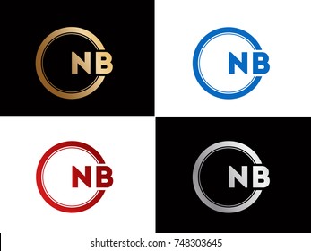Nb Letter Logo Design Circle Blue Stock Vector (Royalty Free) 748303645 ...