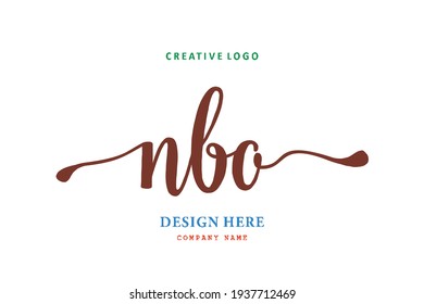 Nbo Lettering Logo Simple Easy Understand Stock Vector (Royalty Free ...
