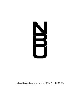 Nbu Typography Letter Monogram Logo Design Stock Vector (Royalty Free ...