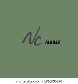 Nc Nc Initial Logo Symbol Handwriting Stock Vector (Royalty Free ...