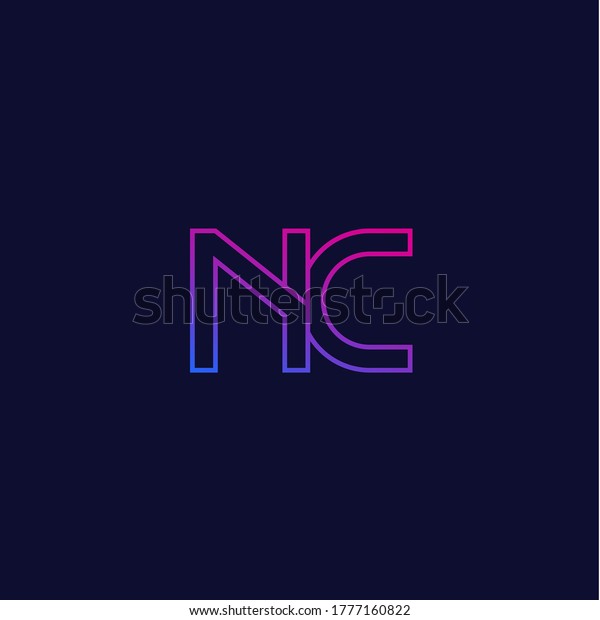Nc Letters Logo Line Design Stock Vector (Royalty Free) 1777160822 ...