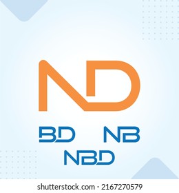 Nd Bd Nb Nbd Letter Modern Stock Vector (Royalty Free) 2167270579 ...