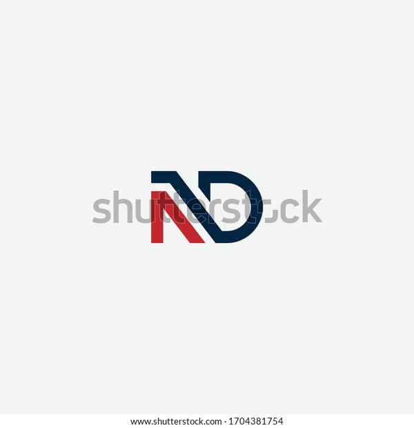 Vektor Stok Nd Dn Letter Designs Black White (Tanpa Royalti) 1704381754 ...