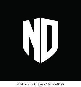 Nd Logo Monogram Shield Shape Design Stock Vector (Royalty Free ...