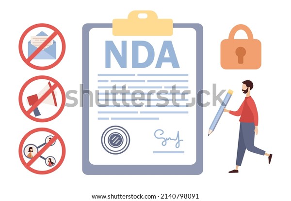 Nda Icon Set Non Disclosure Agreement Stock Vector (Royalty Free ...