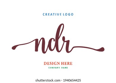Ndr Lettering Logo Simple Easy Understand Stock Vector (Royalty Free ...