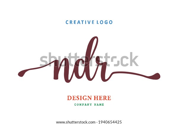 Ndr Lettering Logo Simple Easy Understand Stock Vector (Royalty Free ...