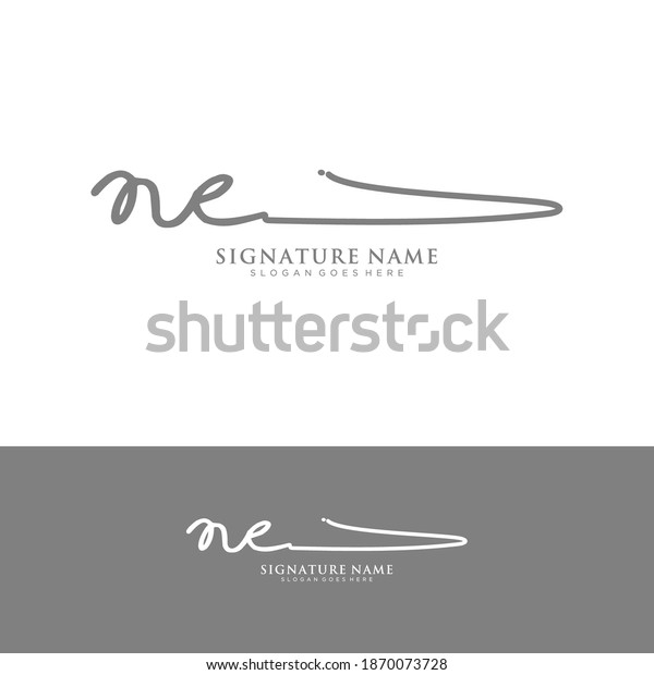 Ne Initial Letter Handwriting Signature Logo Stock Vector (Royalty Free ...
