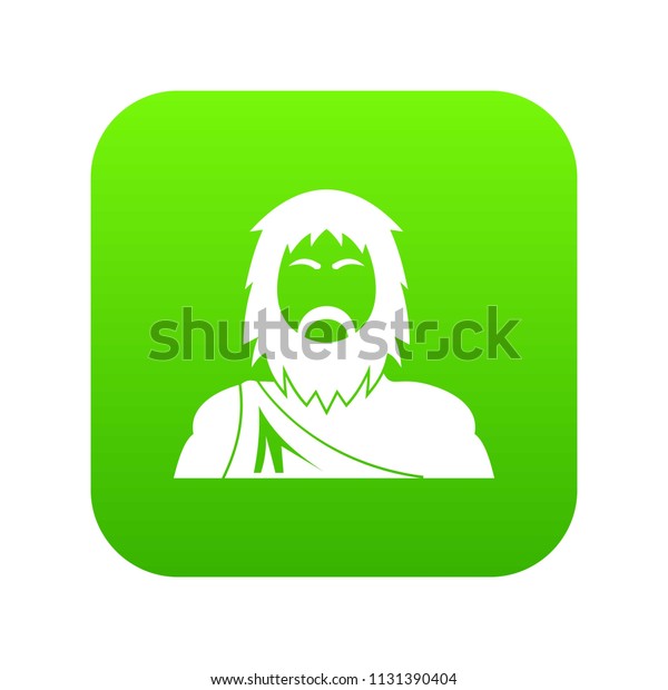 Neanderthal Icon Green Vector Isolated On Stock Vector (Royalty Free ...