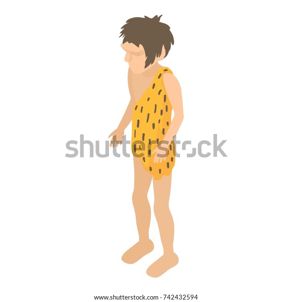 Neanderthal Icon Isometric Illustration Neanderthal Vector Stock Vector ...