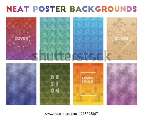 Neat Poster Backgrounds Adorable Geometric Patterns Stock Vector ...