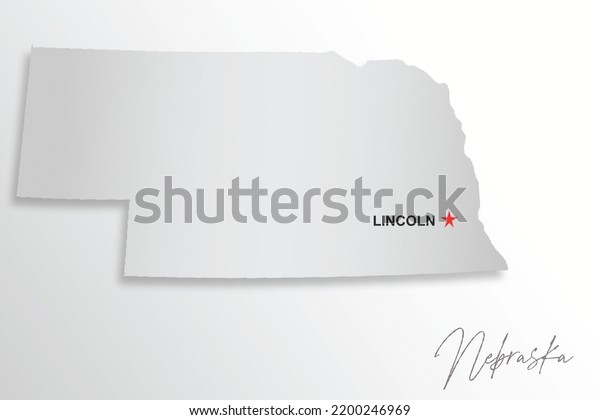 Nebraska Map Isolated On White Background Stock Vector (Royalty Free ...