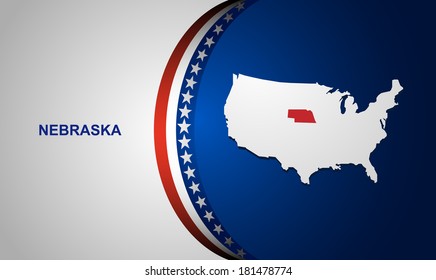 Nebraska Map Vector Background Stock Vector (Royalty Free) 181478774 ...