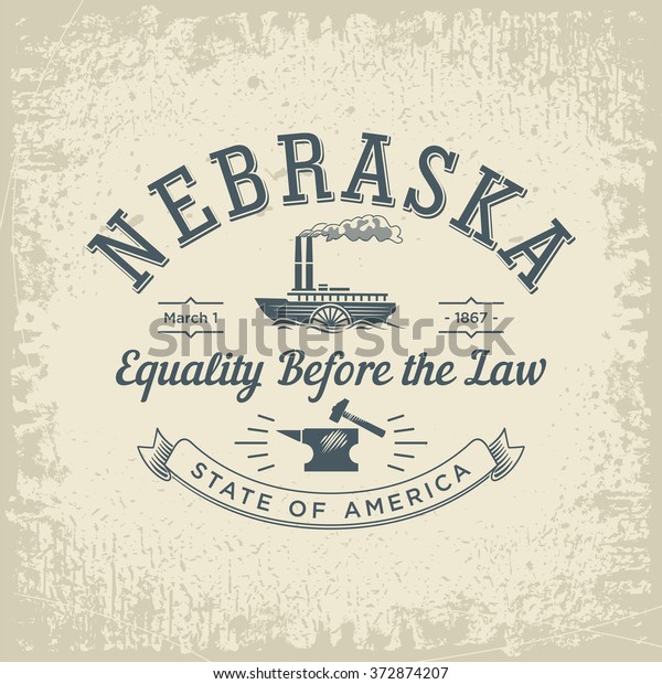 Nebraska Oval Stylized Emblem State America Stock Vector (Royalty Free ...