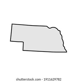 Map Black Outline State Usa Nebraska Stock Vector (Royalty Free ...