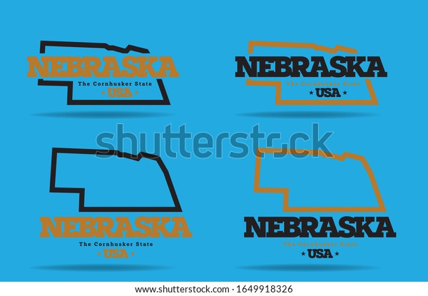 Nebraska State Map Nickname Cornhusker State Stock Vector (Royalty Free ...