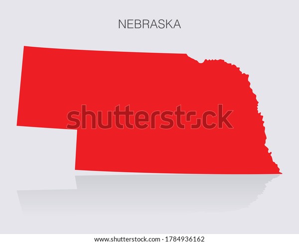 Nebraska State Map Outline Isolated Infographics Stock Vector (Royalty ...