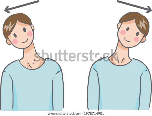 Neck Movement Rightsided Bending Leftsided Bending Stock Vector ...