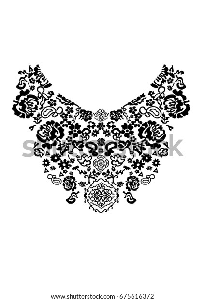 Neck Print Vector Lace Neck Print Stock Vector (Royalty Free) 675616372 ...