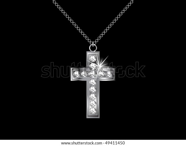Necklace Diamond Cross Vector Illustration Stock Vector (Royalty Free ...