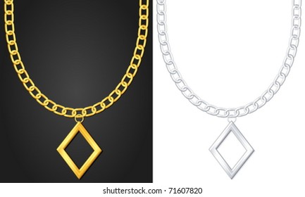 Necklace Diamond Symbol Set Vector Illustration Stock Vector (Royalty ...