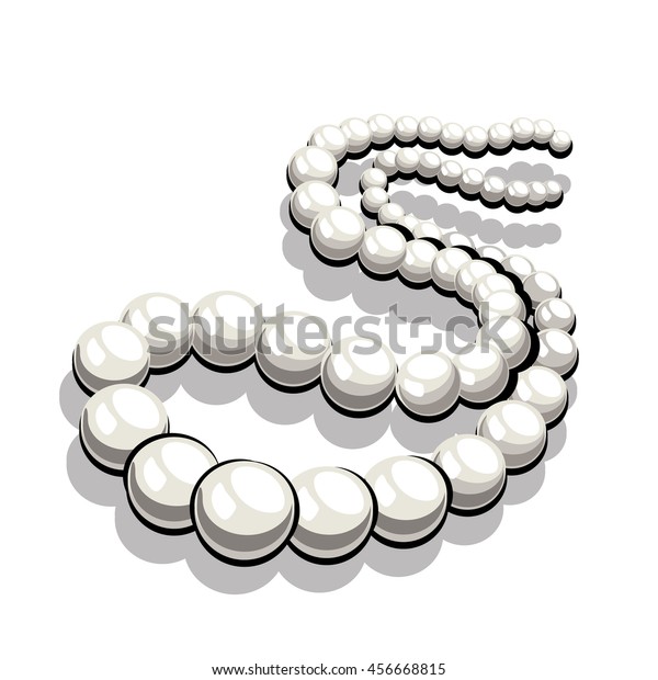 Necklace Natural Pearls Vector Illustration Stock Vector Royalty Free