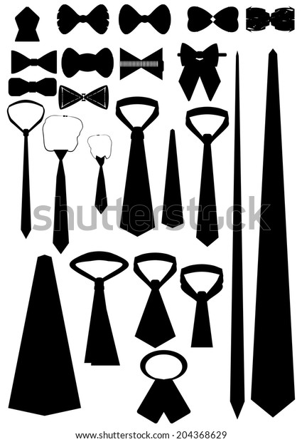 Necktie Different Shapes Sizes On White: vector de stock (libre de ...
