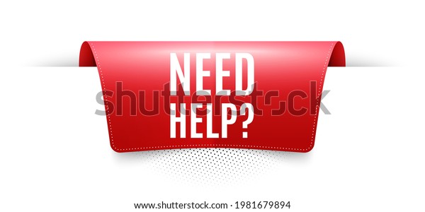 Need Help Symbol Red Ribbon Label Stock Vector (Royalty Free ...