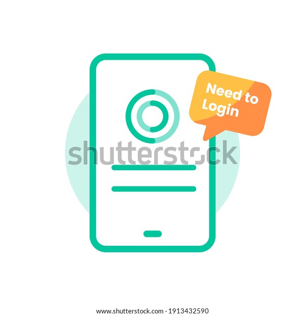Need Login Vector Illustration Handphone Login Stock Vector (Royalty ...
