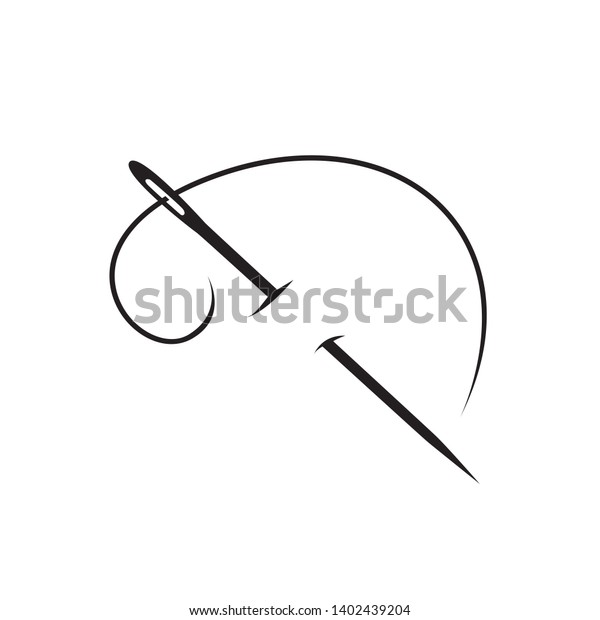 Needle On White Background 02 Stock Vector (Royalty Free) 1402439204 ...