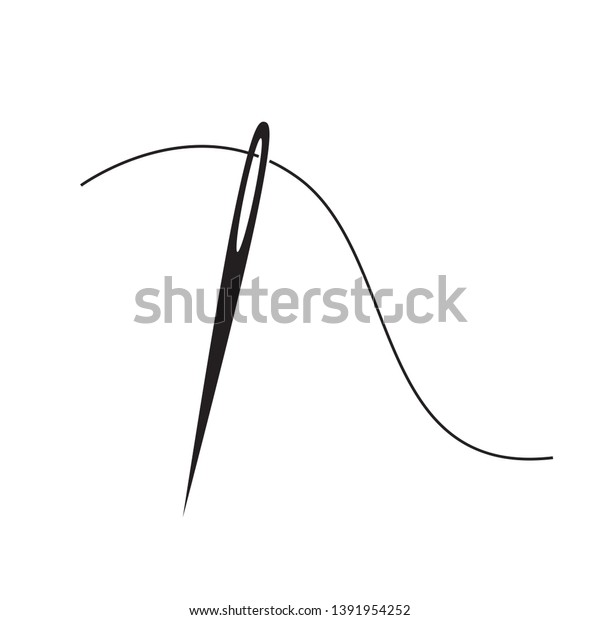 Needle Thread Symbol Sewing Concept Icon Stock Vector (Royalty Free ...