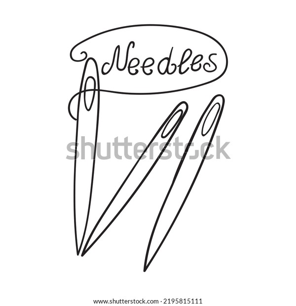 Needles Outline Vector Icons On White Stock Vector (Royalty Free ...