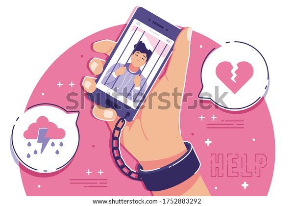 Negative Effect Smartphone Concept Illustration Stock Vector (Royalty ...