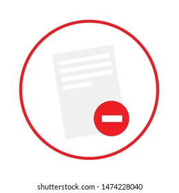 Negative File Icon Flat Illustration Negative Stock Vector (Royalty ...