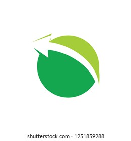 Negative Space Arrow Earth Logo: vector de stock (libre de regalías ...