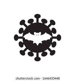 Negative Space Bat Coronavirus Design Vector Stock Vector (Royalty Free ...