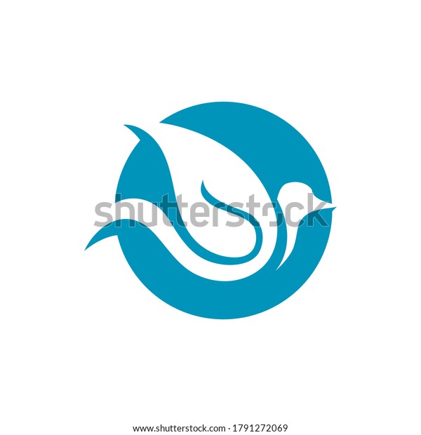 Negative Space Bird Wing Logo Stock Vector (Royalty Free) 1791272069 ...