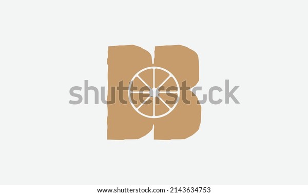 Negative Space Lemon Icon Letter Bb Stock Vector (Royalty Free ...