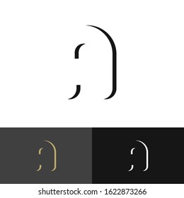 Negative Space Letter Logo Icon Design Stock Vector (Royalty Free ...