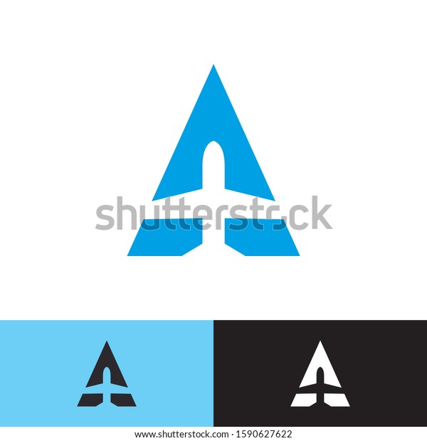 Negative Space Logo Plane Letter Stock Vector (Royalty Free) 1590627622 ...