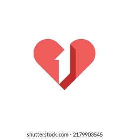 Negative Space Number One Heart Shape Stock Vector (Royalty Free ...