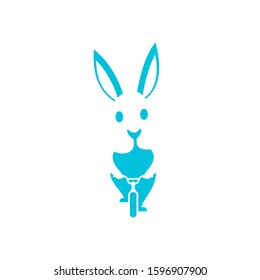 Negative Space Rabbit Riding Bicycle Stock Vector (Royalty Free ...
